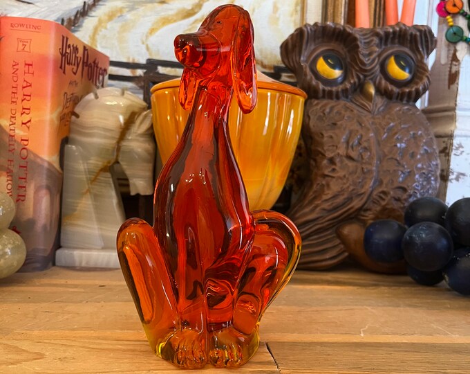 Vintage Viking Glass Persimmon Epic Dog # 1323 - Etsy