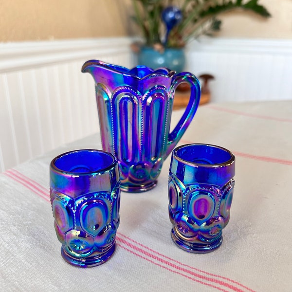 Blue Glass Pitcher Miniature - Etsy