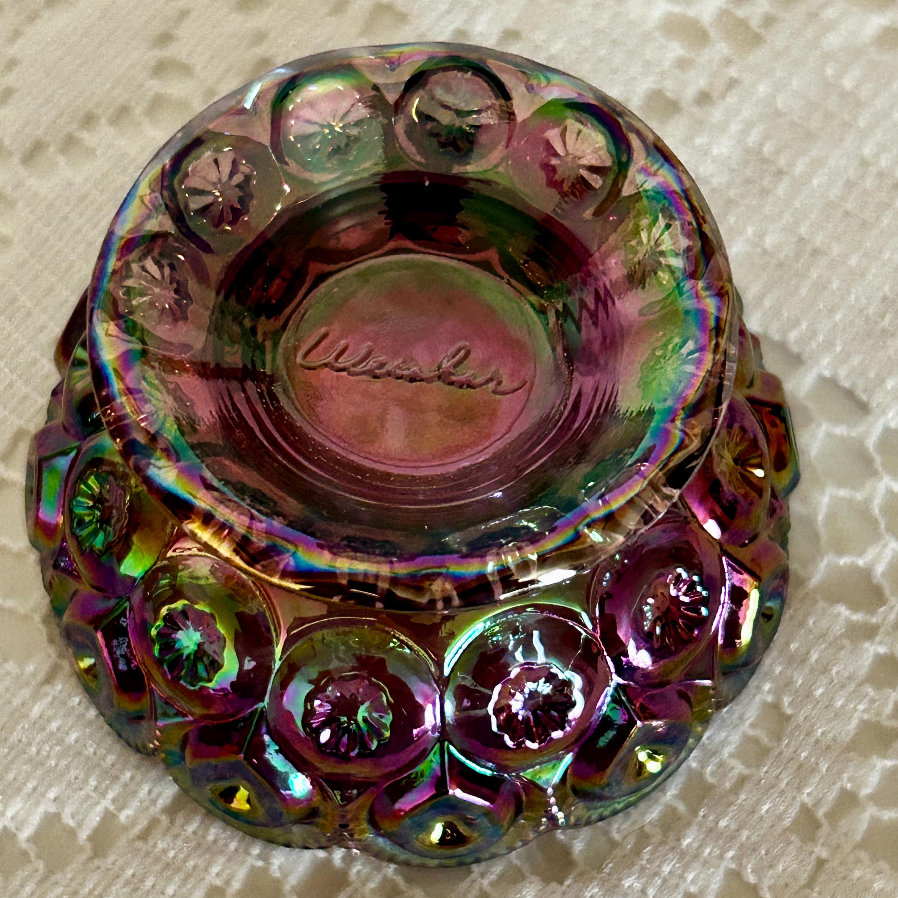 Weishar Glass Mini Courting Fairy Lamp Amethyst and Carnival Amethysist ...