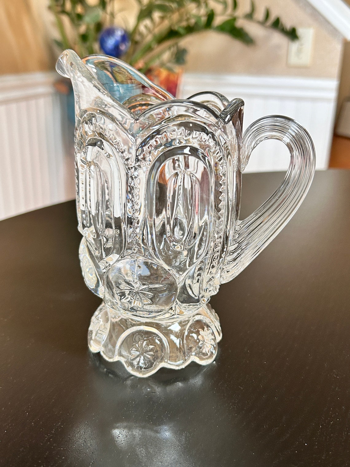 Vintage L.E. Smith Crystal Glass Moon and Stars Creamer Pitcher - Etsy