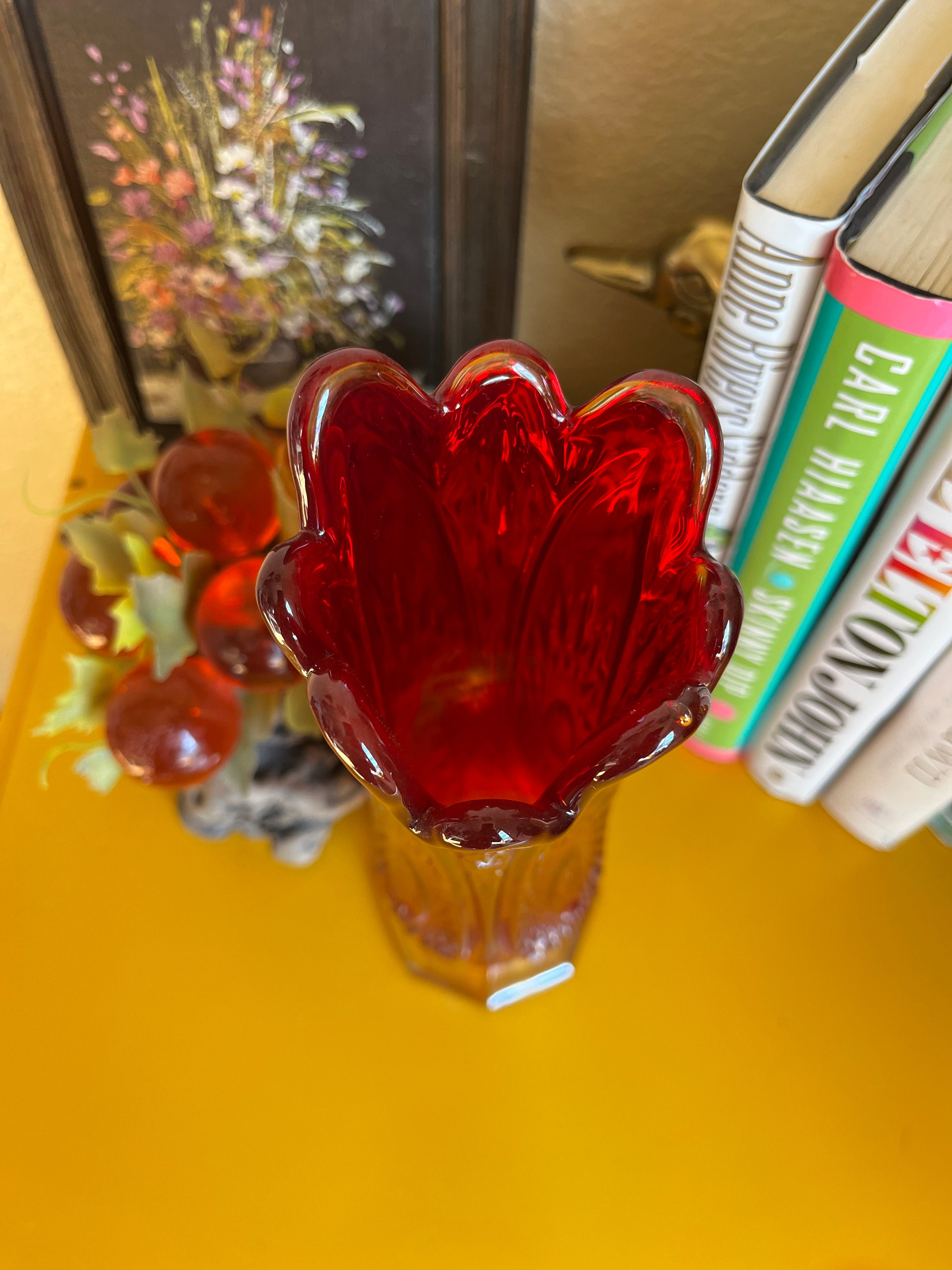 Vintage Indiana Glass Co Heirloom Carnival Glass Swung Vase - Etsy