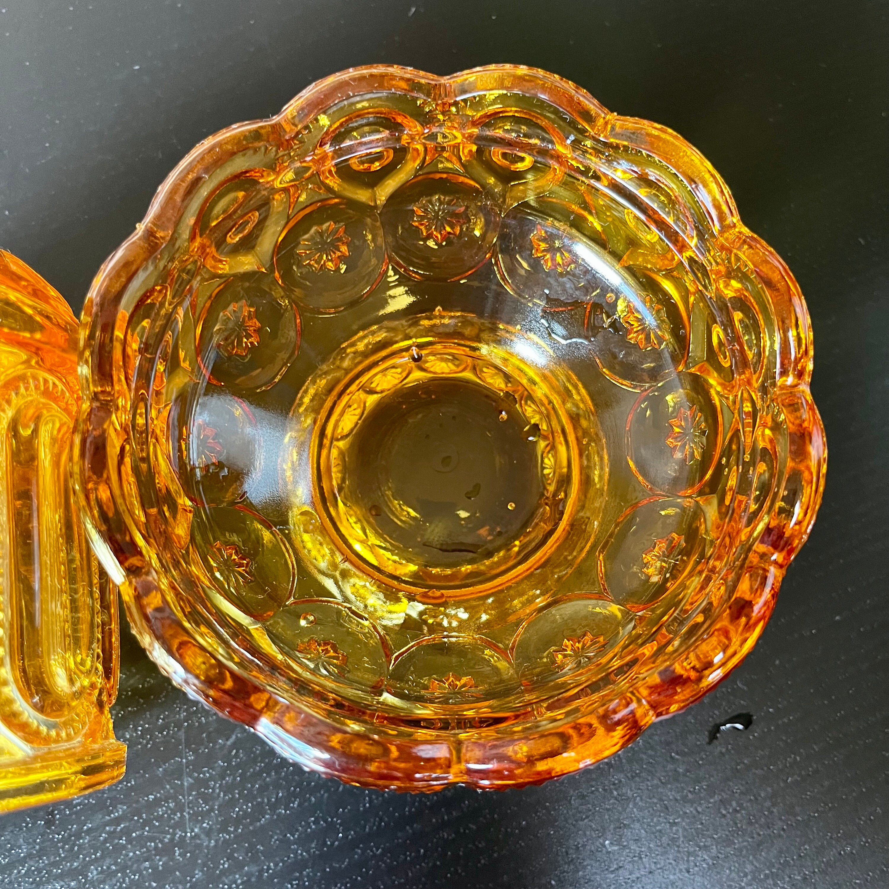 Vintage LE Smith Amber Glass Moon and Stars Fairy Lamp - Etsy