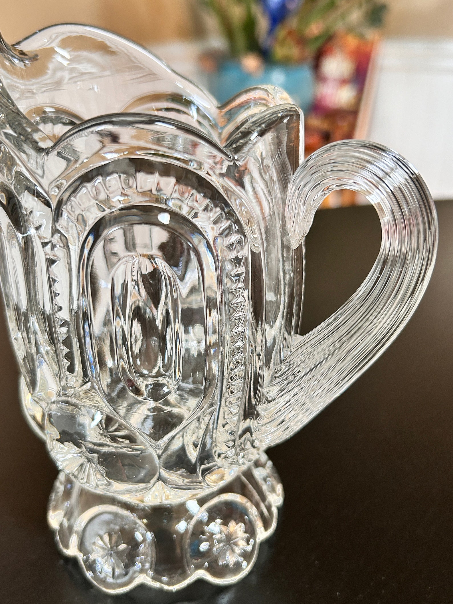 Vintage L.E. Smith Crystal Glass Moon and Stars Creamer Pitcher - Etsy