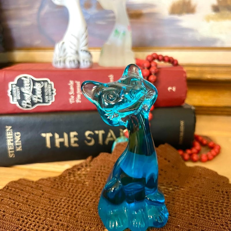 Blue Fenton Cats - Etsy