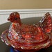 Vintage Mosser Glass Red Carnival Iridescent Covered Chicken - Etsy