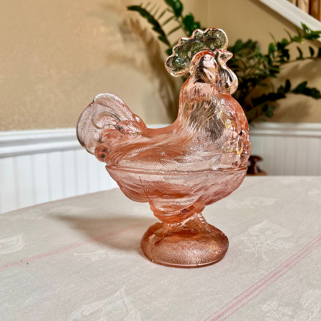 Vintage Mosser/ Westmoreland Mould Glass Standing Rooster Transparent ...