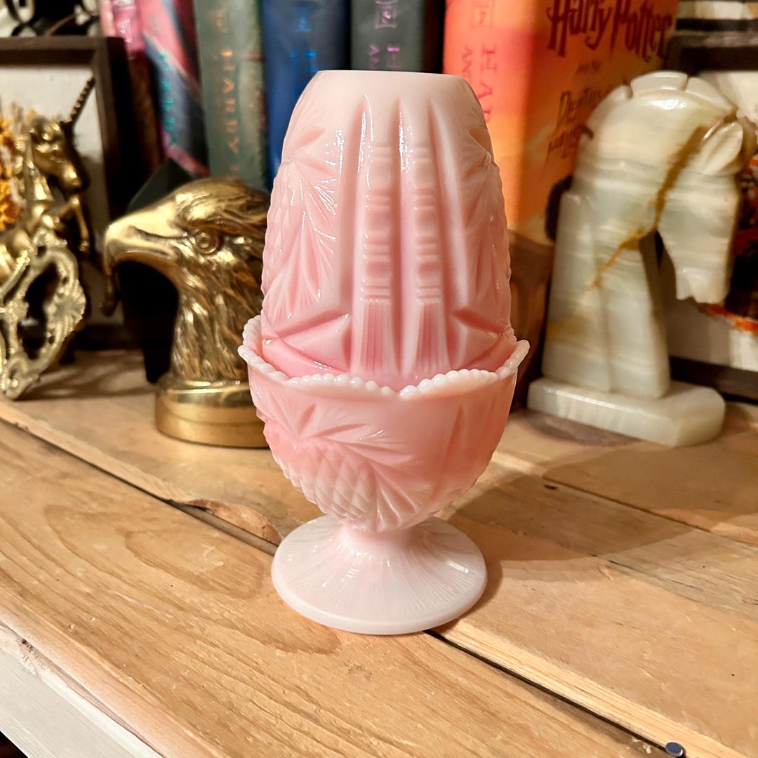 Vintage Fenton Glass Rosaline Pink Slag Glass Fairy Lamp - 7.5" Tall - Etsy