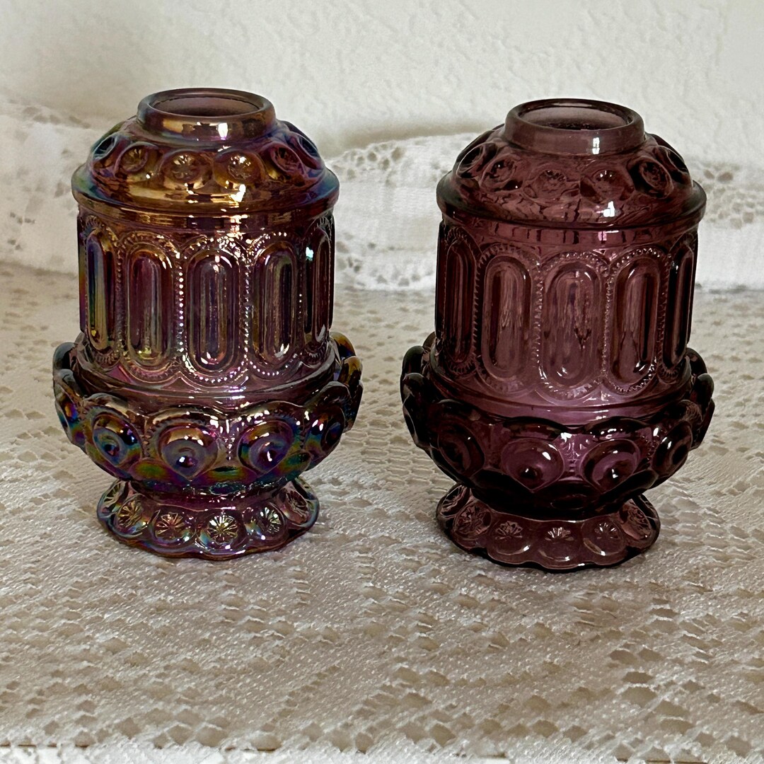 Weishar Glass Mini Courting Fairy Lamp Amethyst and Carnival Amethysist ...