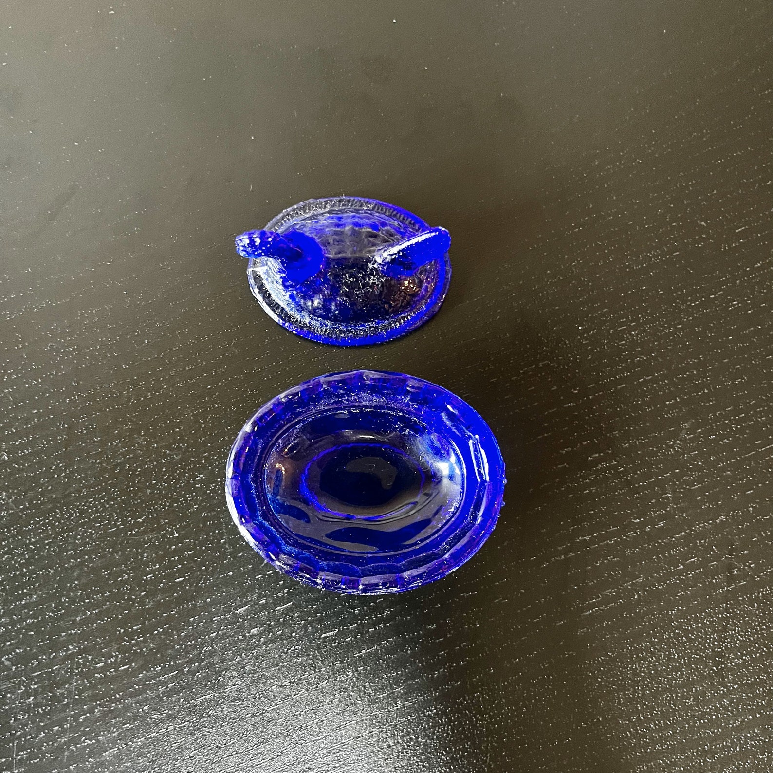 Vintage Cobalt Blue Small Glass Chicken/hen on Nest Salt - Etsy