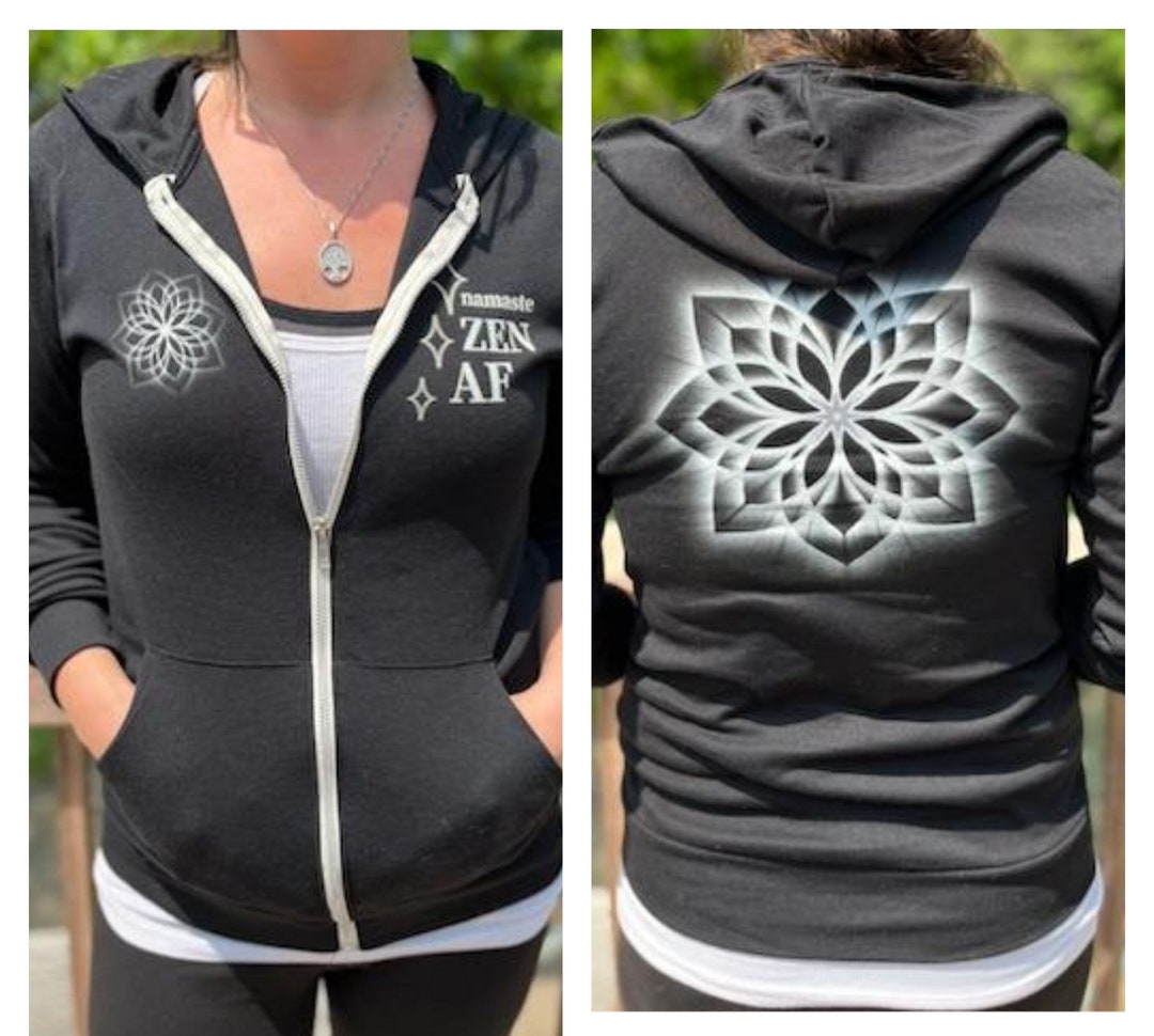 Glow Mandala Original Art Minimalist ZEN AF Lightweight Zipup for the ...