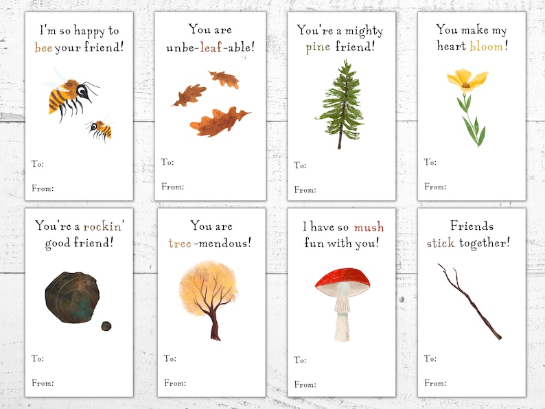 Nature Valentine's Day Cards Printable Nature Puns - Etsy