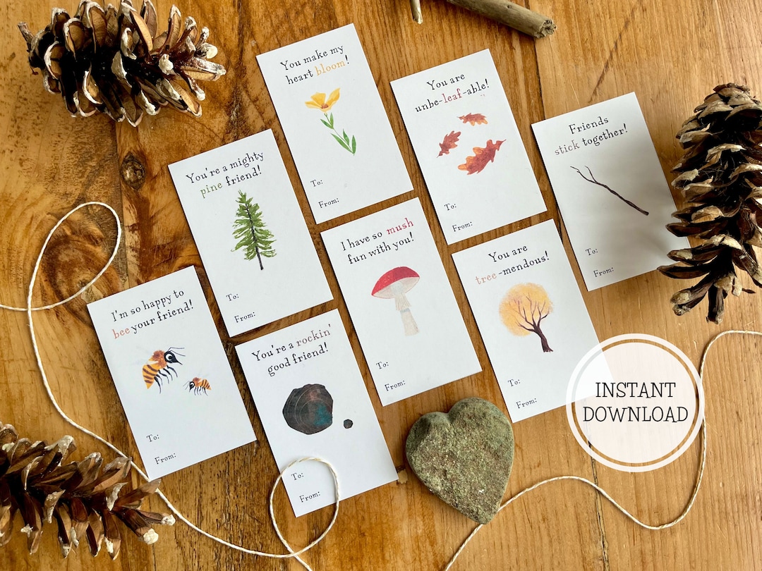 Nature Valentine's Day Cards - Printable | Nature Puns | Woodland ...