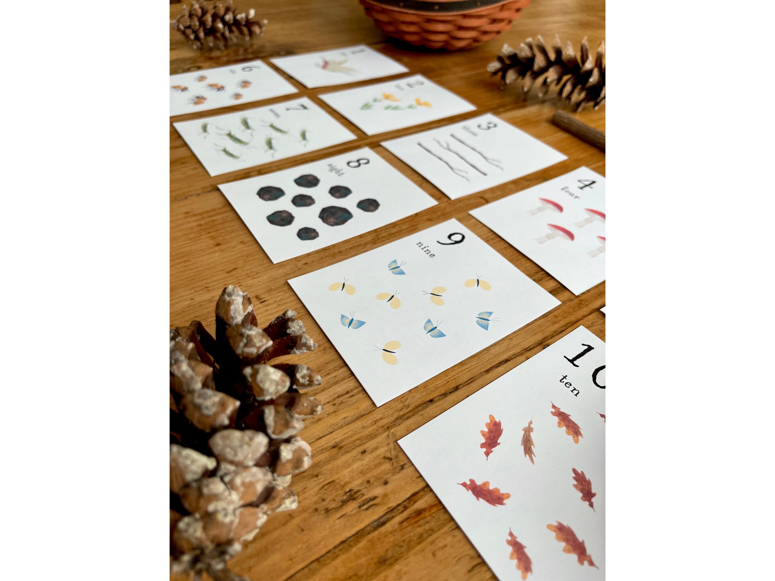 Nature Number Cards 1-10 PRINTABLE | Counting Cards | Montessori ...