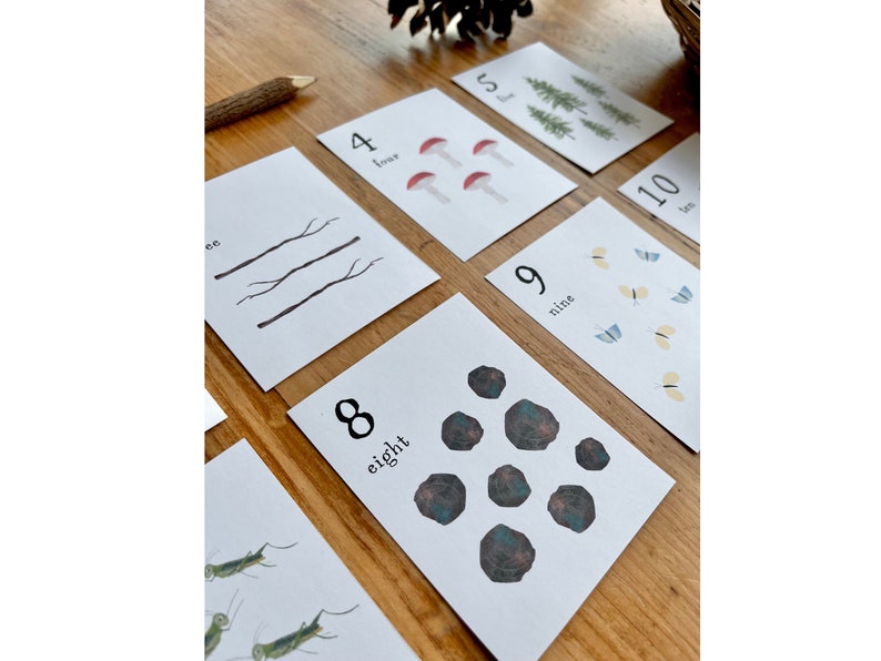 Nature Number Cards 1-10 PRINTABLE | Counting Cards | Montessori ...