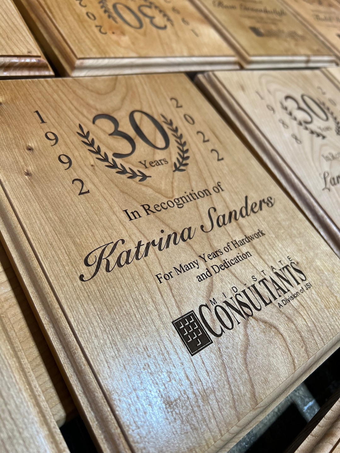 Anniversary Work Plaques- 30 Year Plaque- Custom Anniversary Plaque ...