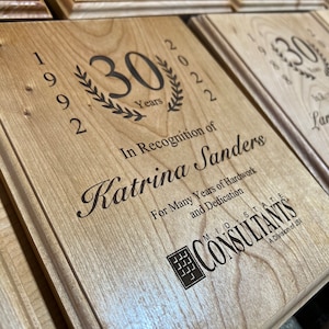 Anniversary Work Plaques- 30 Year Plaque- Custom Anniversary Plaque ...