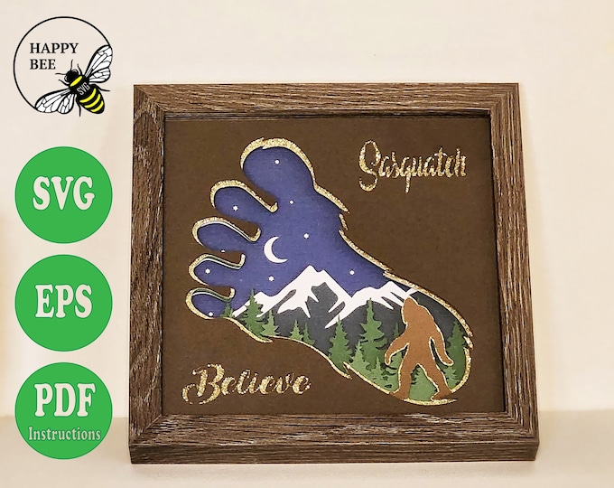 Smoky Mountain Sunset Shadow Box SVG File, 3D SVG, Layered Shadow Box ...