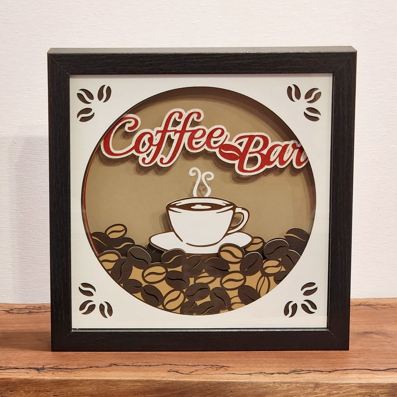 Coffee Bar Shadow Box SVG File 3D SVG Layered Shadow Box - Etsy