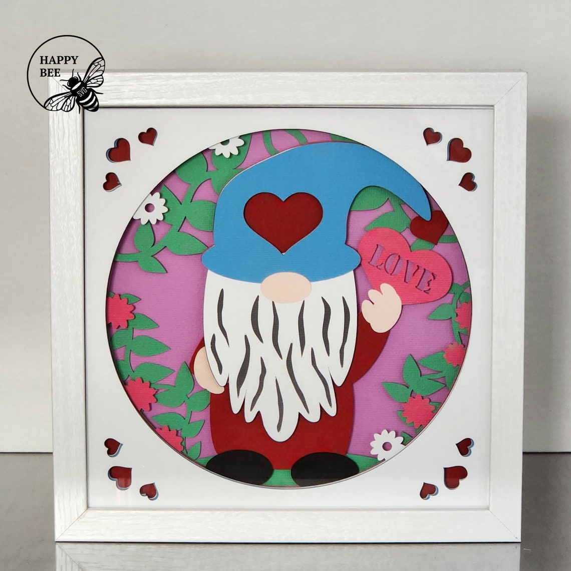 Gnome Shadow Box SVG File, 3D SVG, Layered Shadow Box, Love, Valentine ...
