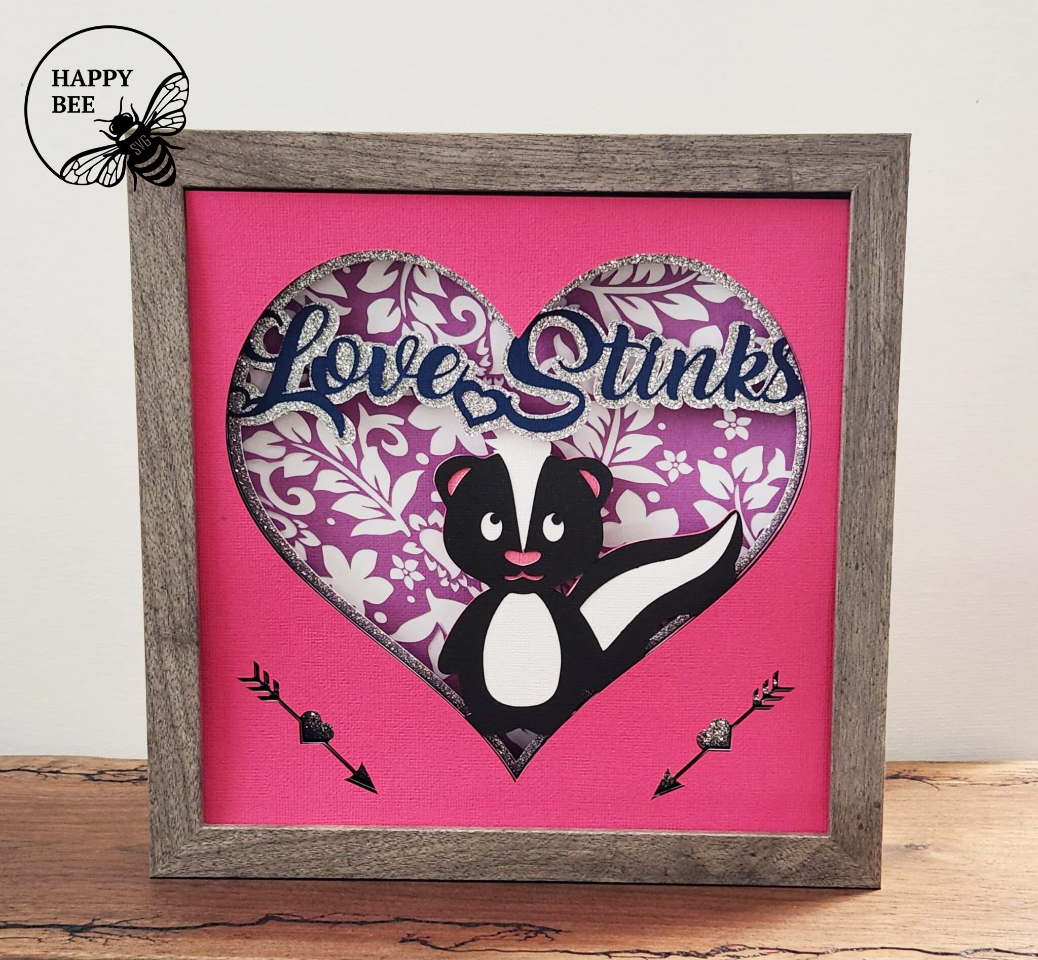 Skunk Love Stinks Shadow Box SVG File, 3D SVG, Layered Shadow Box ...