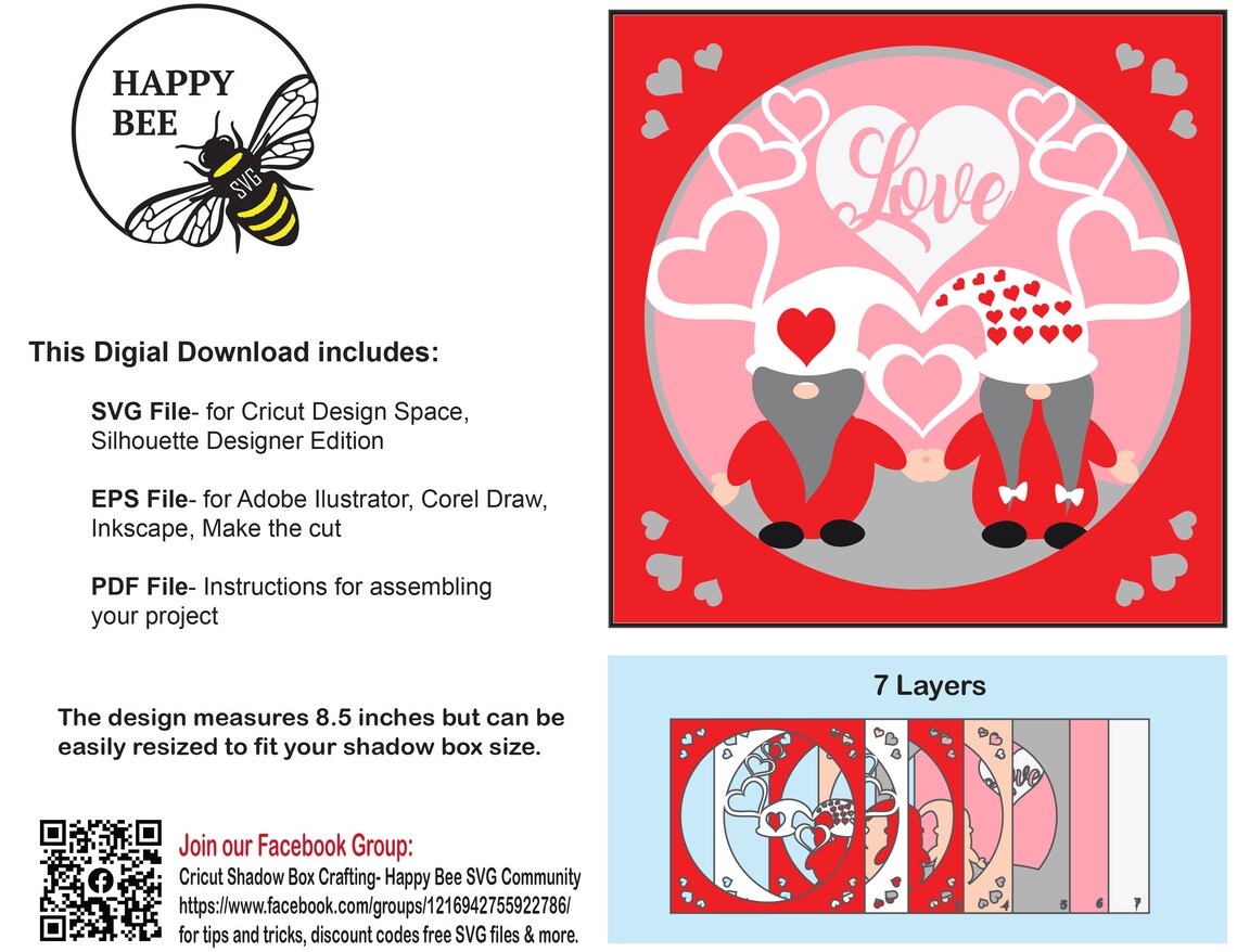 Gnome-love Shadow Box SVG File 3D SVG Layered Shadow Box - Etsy