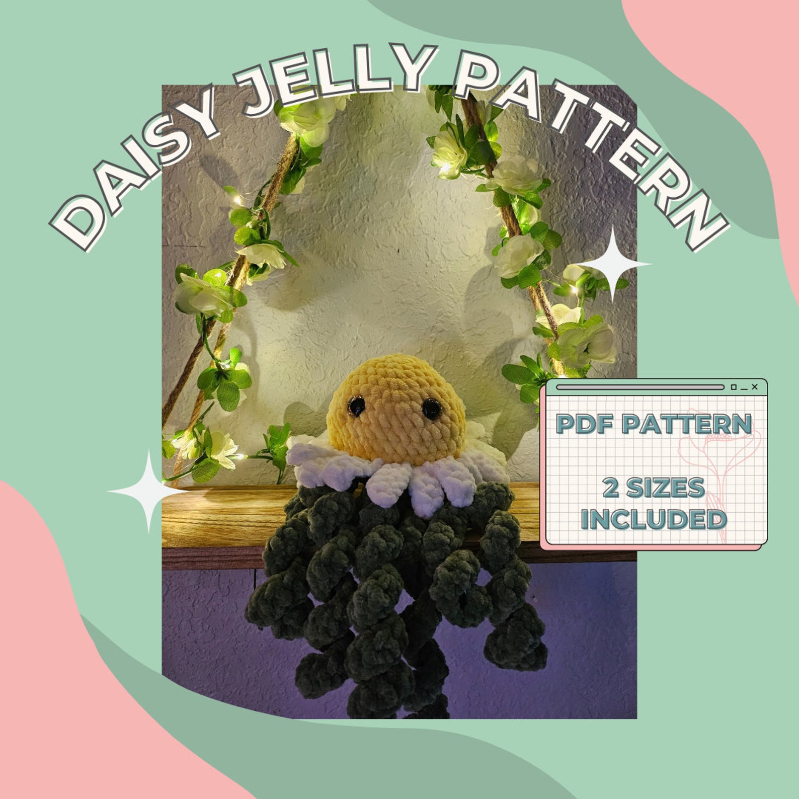 Daisy Jelly Crochet Amigurumi PATTERN ONLY Stuffed Animal Plushie - Etsy