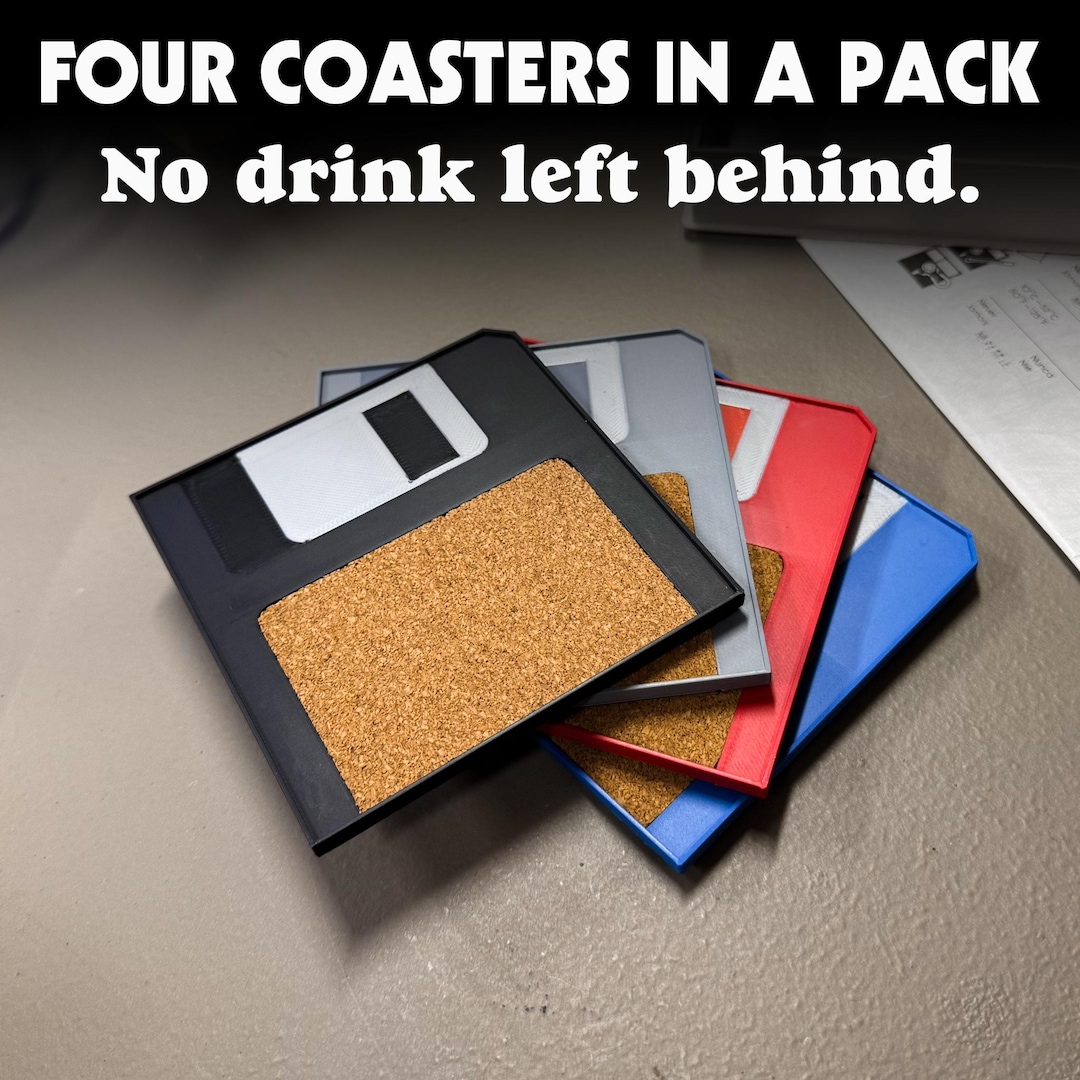 Floppy Disk Drink Coaster 4 Pack - Etsy