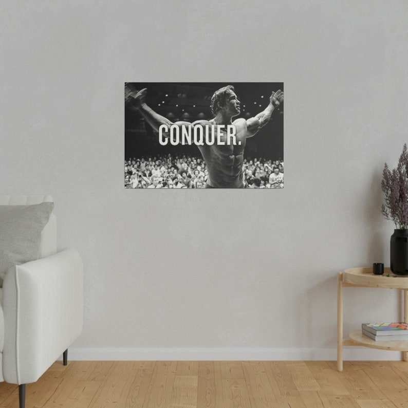 Conquer Arnold Schwarzenegger Canvas - Etsy