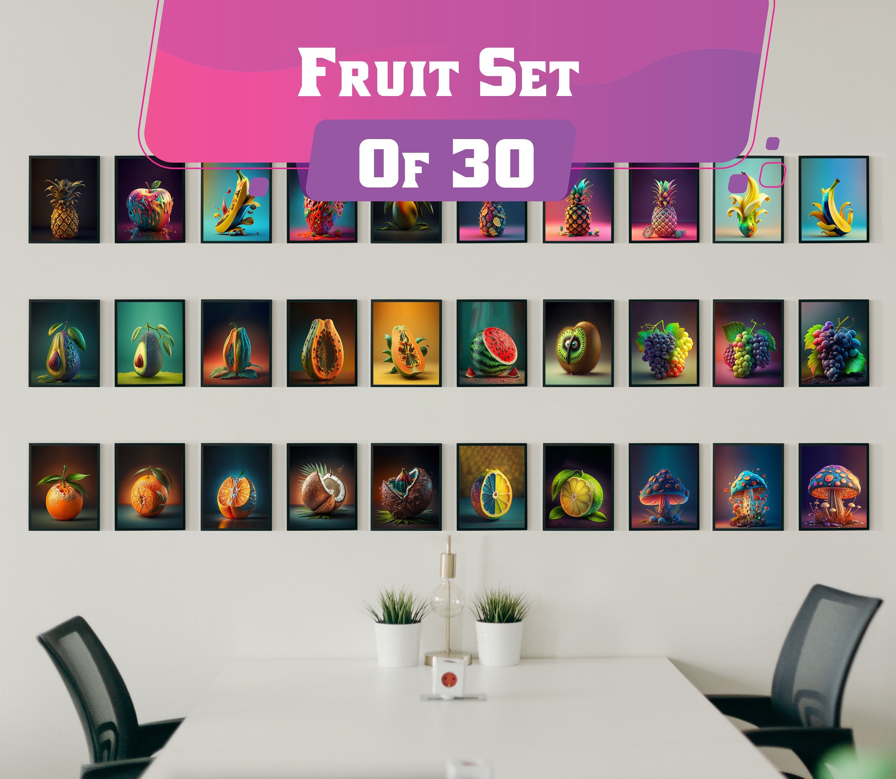 Fruits Prints Set of 30 Digital Prints Fruit Art Print - Etsy