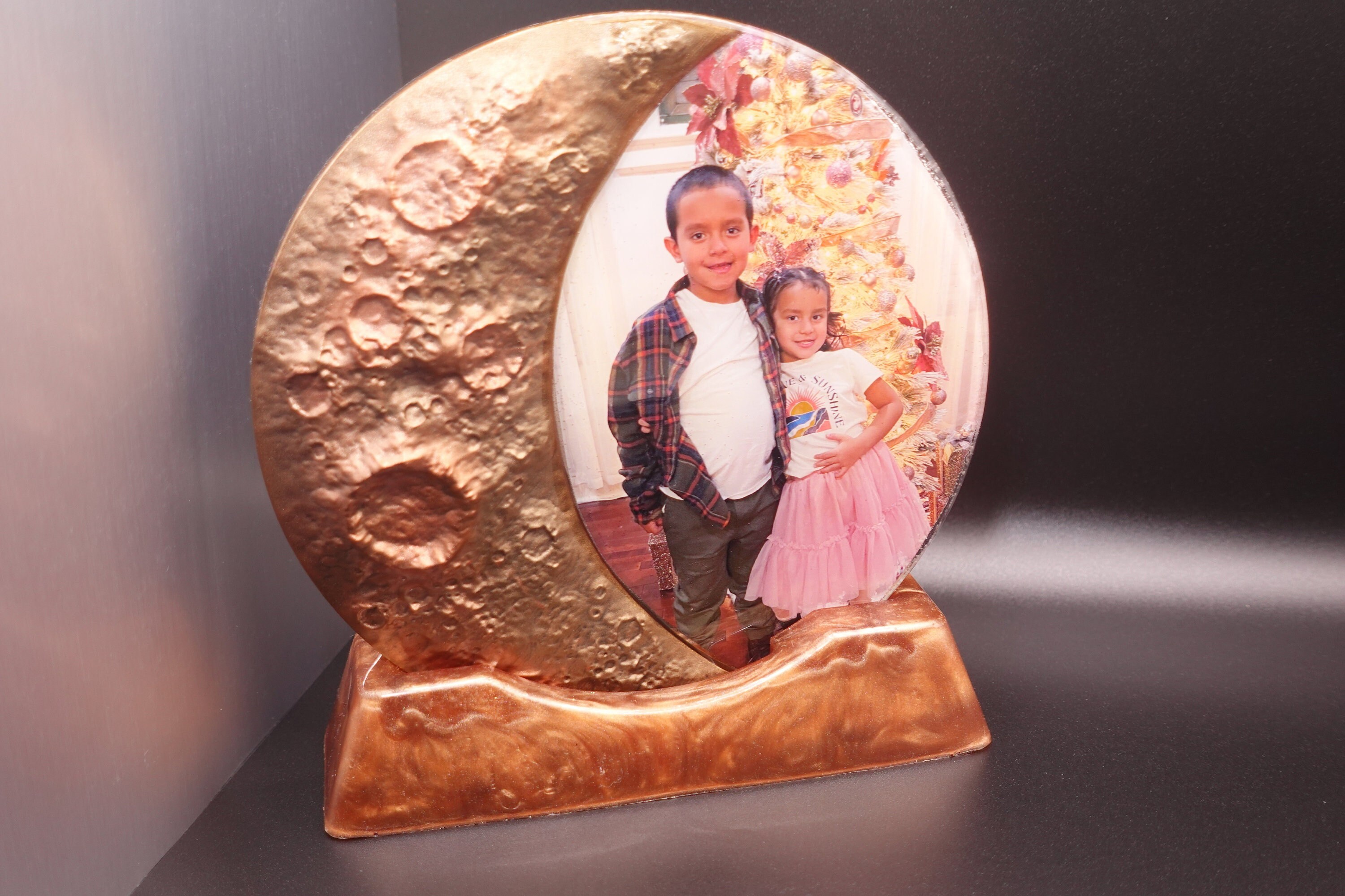 Moon Shape Resin Epoxy Picture Photo Frame With Stand, Personalized. - Etsy