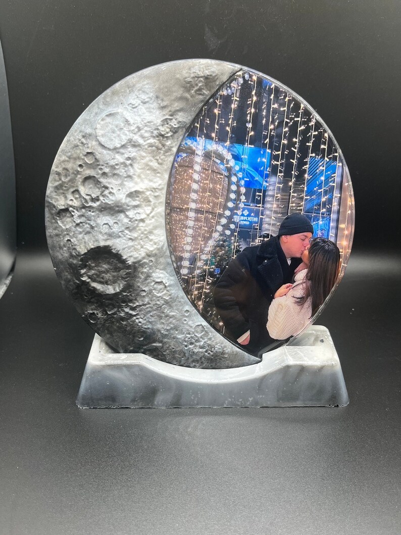 Moon Shape Resin Epoxy Picture Photo Frame With Stand, Personalized. - Etsy