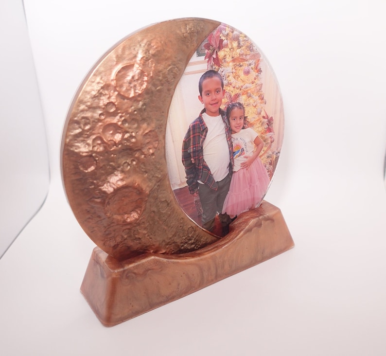 Moon Shape Resin Epoxy Picture Photo Frame With Stand, Personalized. - Etsy