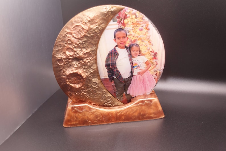 Moon Shape Resin Epoxy Picture Photo Frame With Stand, Personalized. - Etsy
