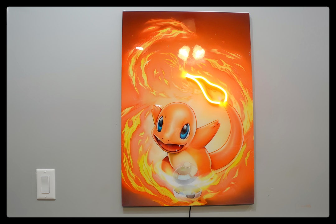 Charmander Poster. Neon Lighting With Resin Finish. - Etsy