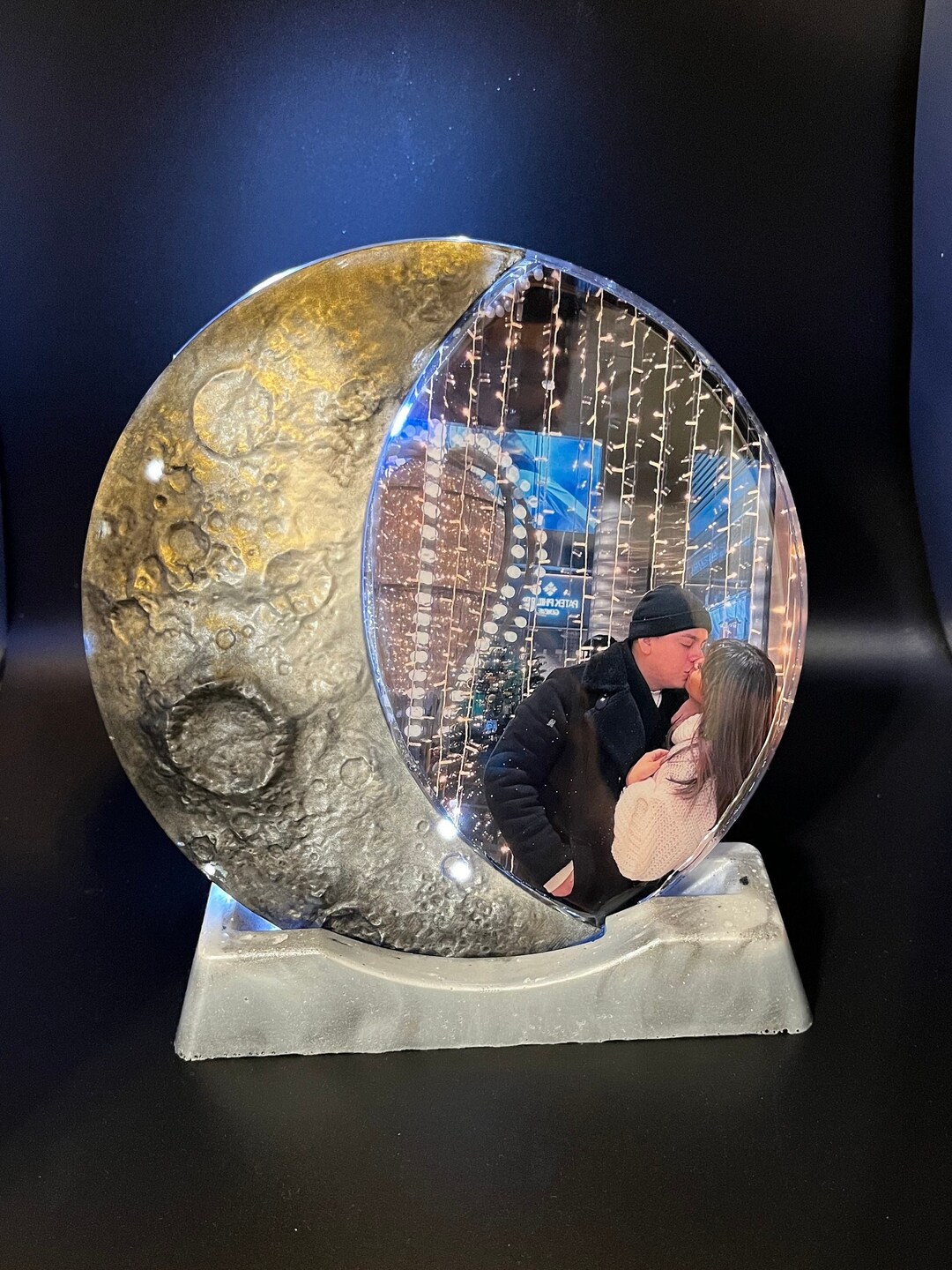 Moon Shape Resin Epoxy Picture Photo Frame With Stand, Personalized. - Etsy