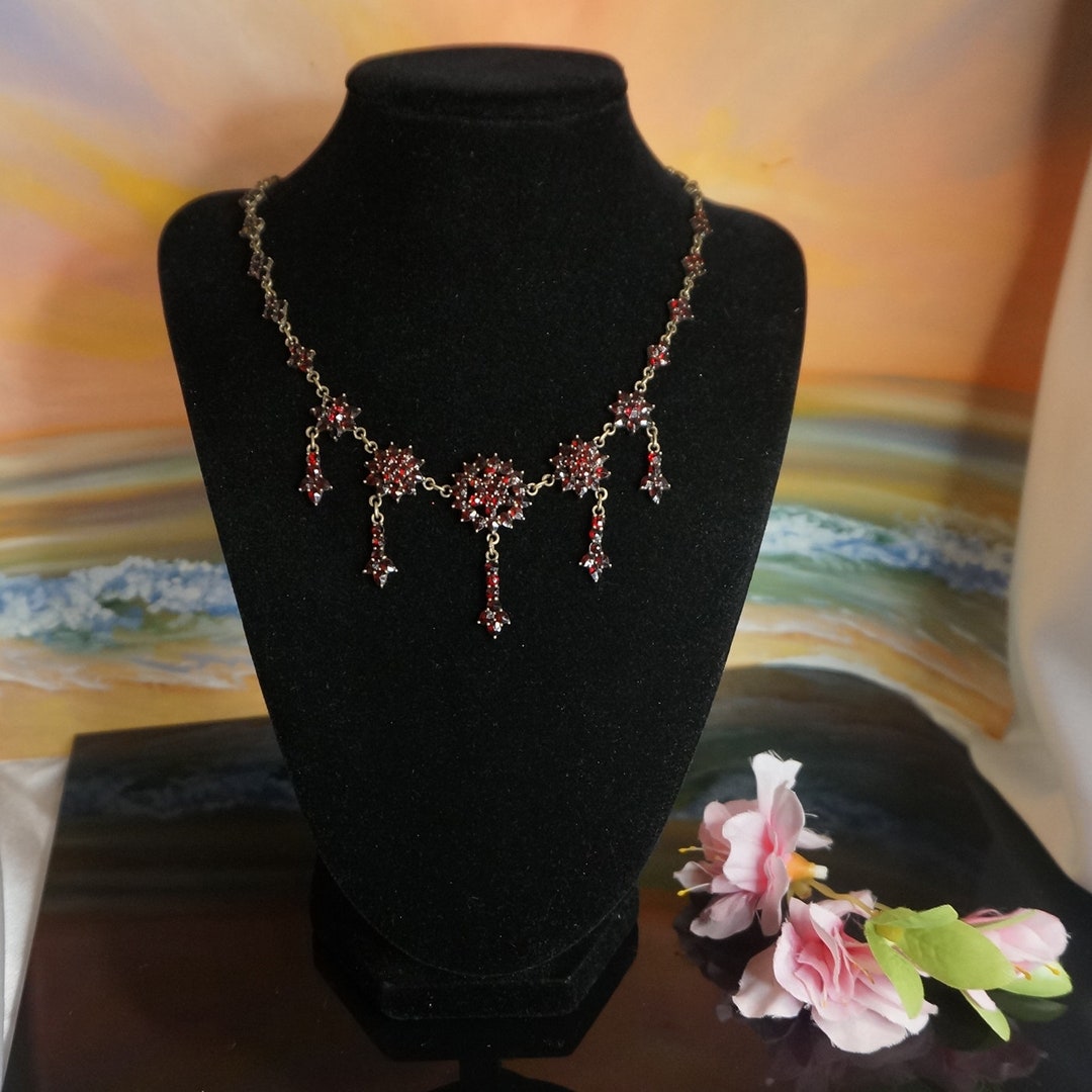 Victorian Bohemian Garnet Necklace 1840-50 Large Antique Bohemian ...
