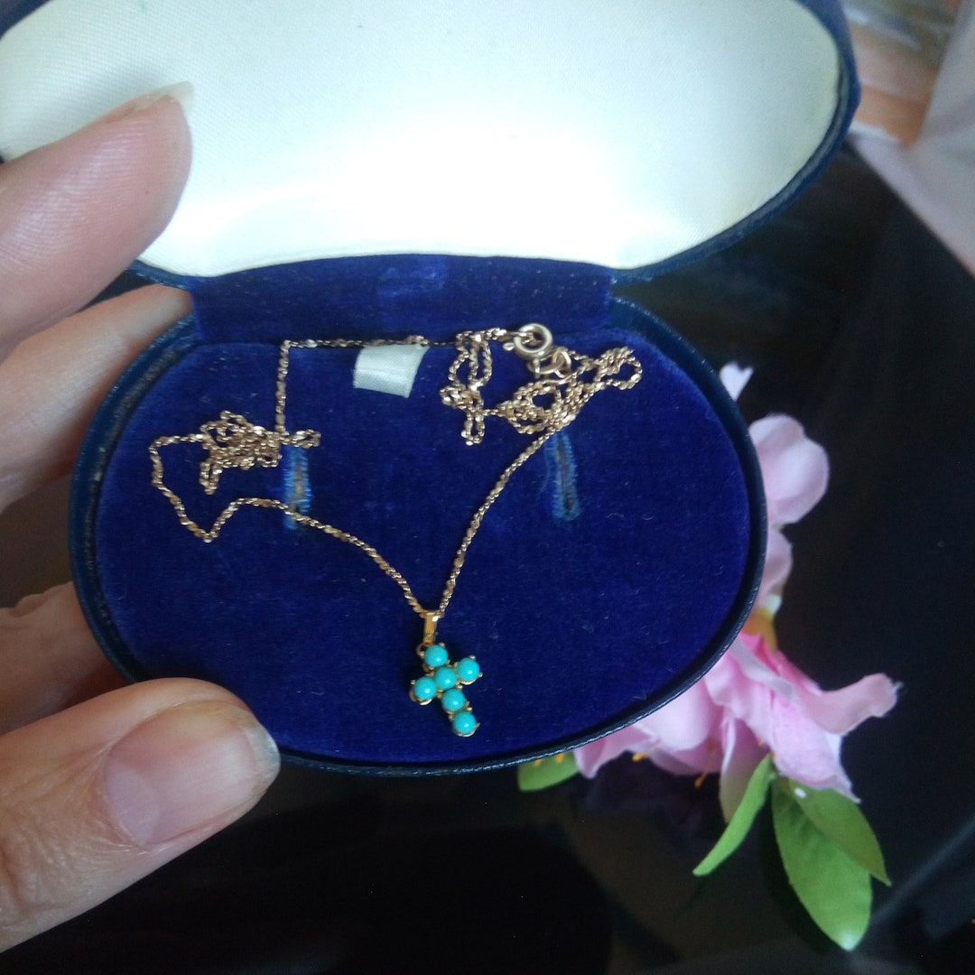 Fine Antique Turquoise Gold Cross Pendant Victorian Turquoise - Etsy Canada