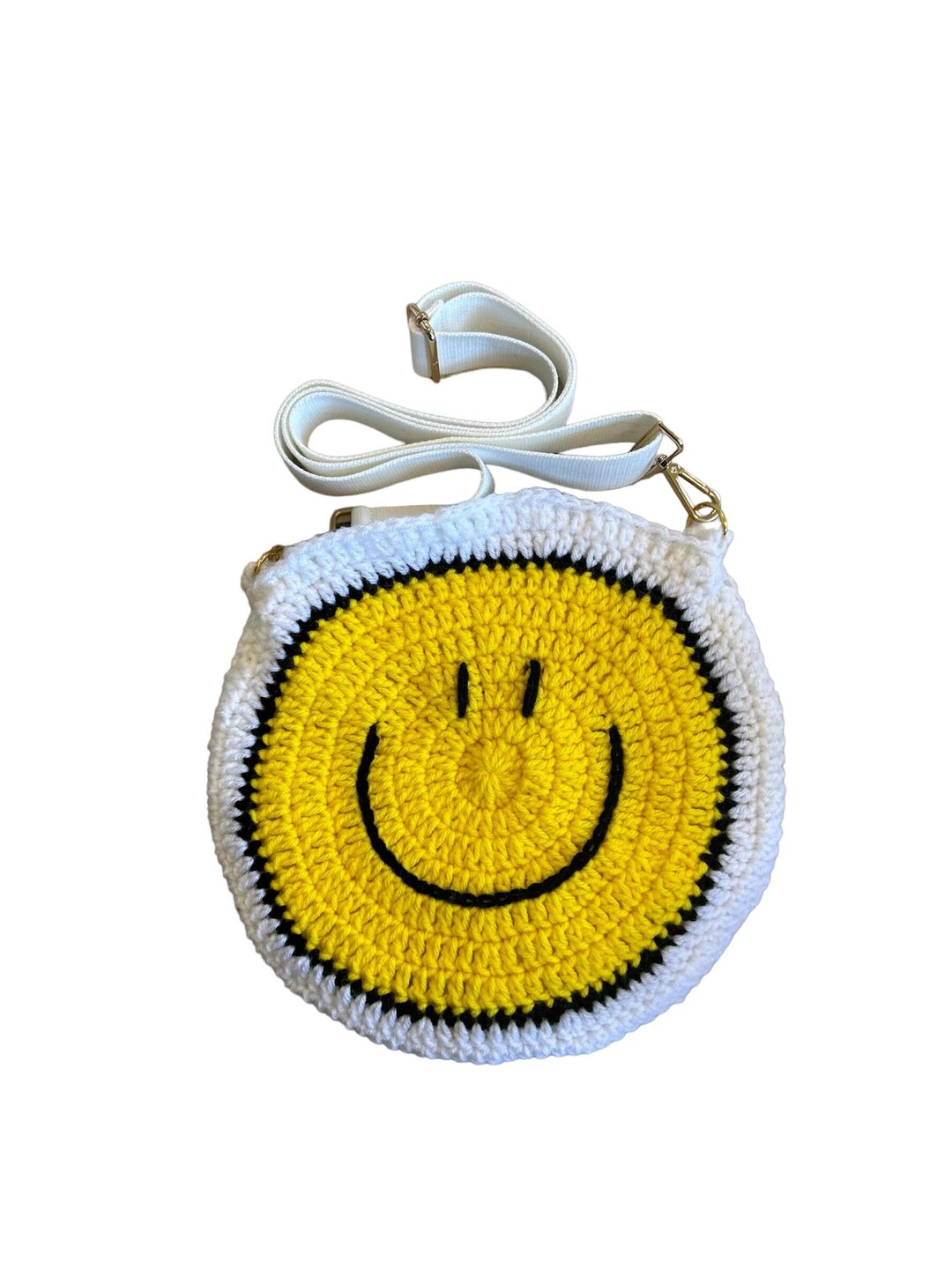 Smiley Face Bag Handmade Crochet Crossbody Bag Emoji Bag - Etsy