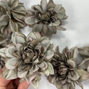 Gray Flower Head Artifical Wedding Gray Flower Heads Dahlia Wedding ...