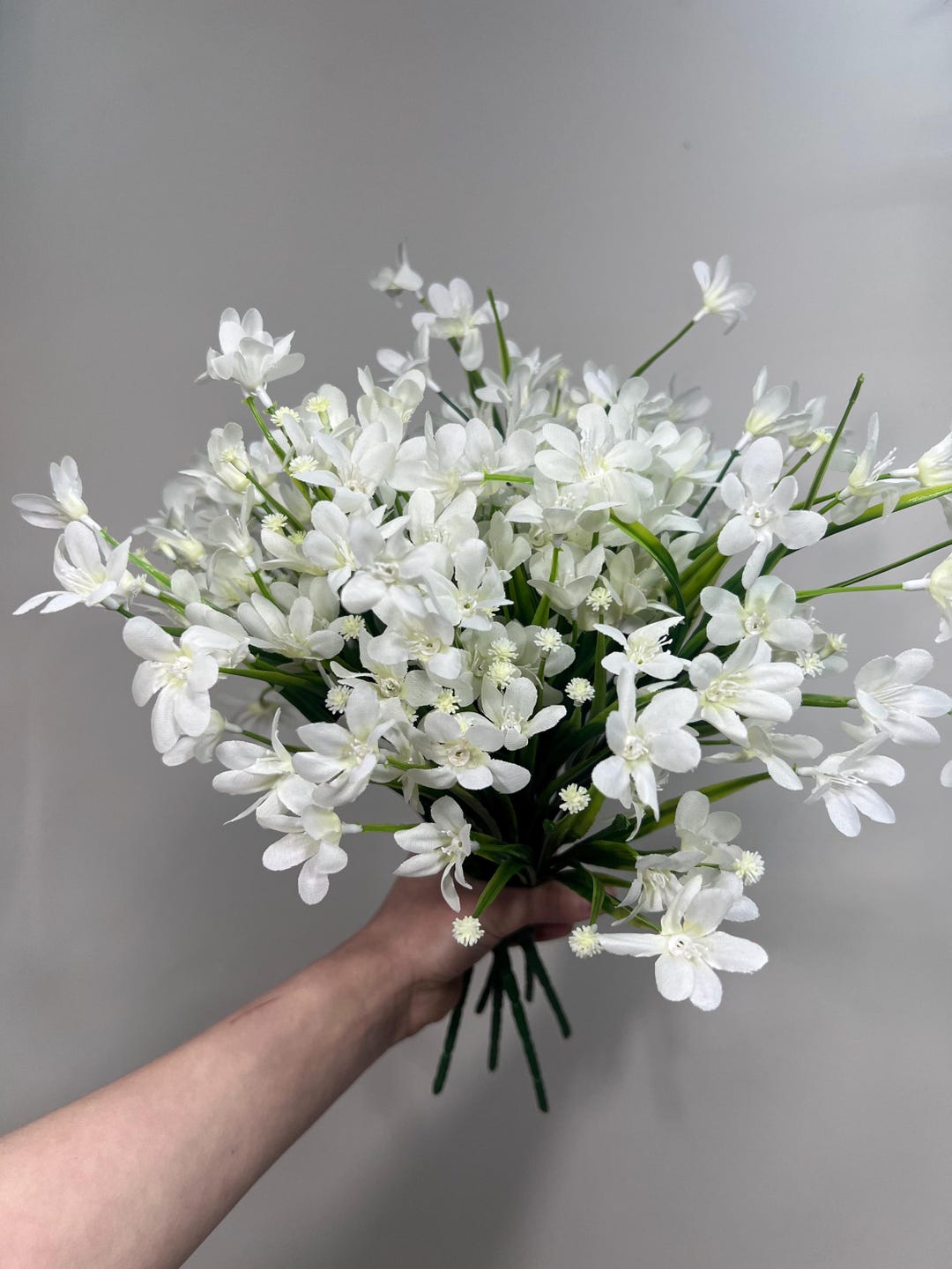 White Flowers 1 Bunch Artificial Wedding White Flower With Stems Ivory ...