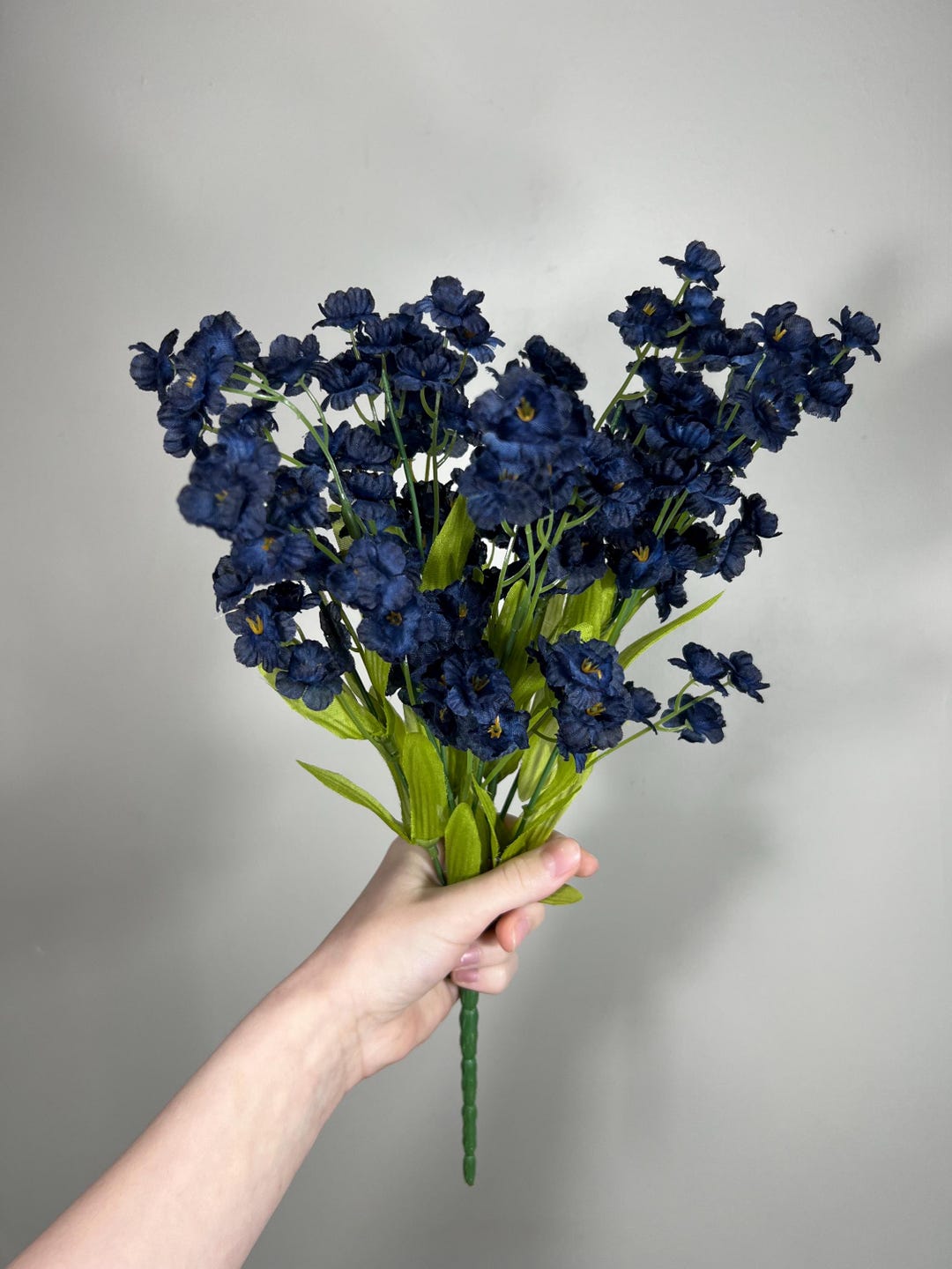 Dark Blue Flowers Ruffle Bush Navy Blue Flowers Home Decor DIY Wedding ...