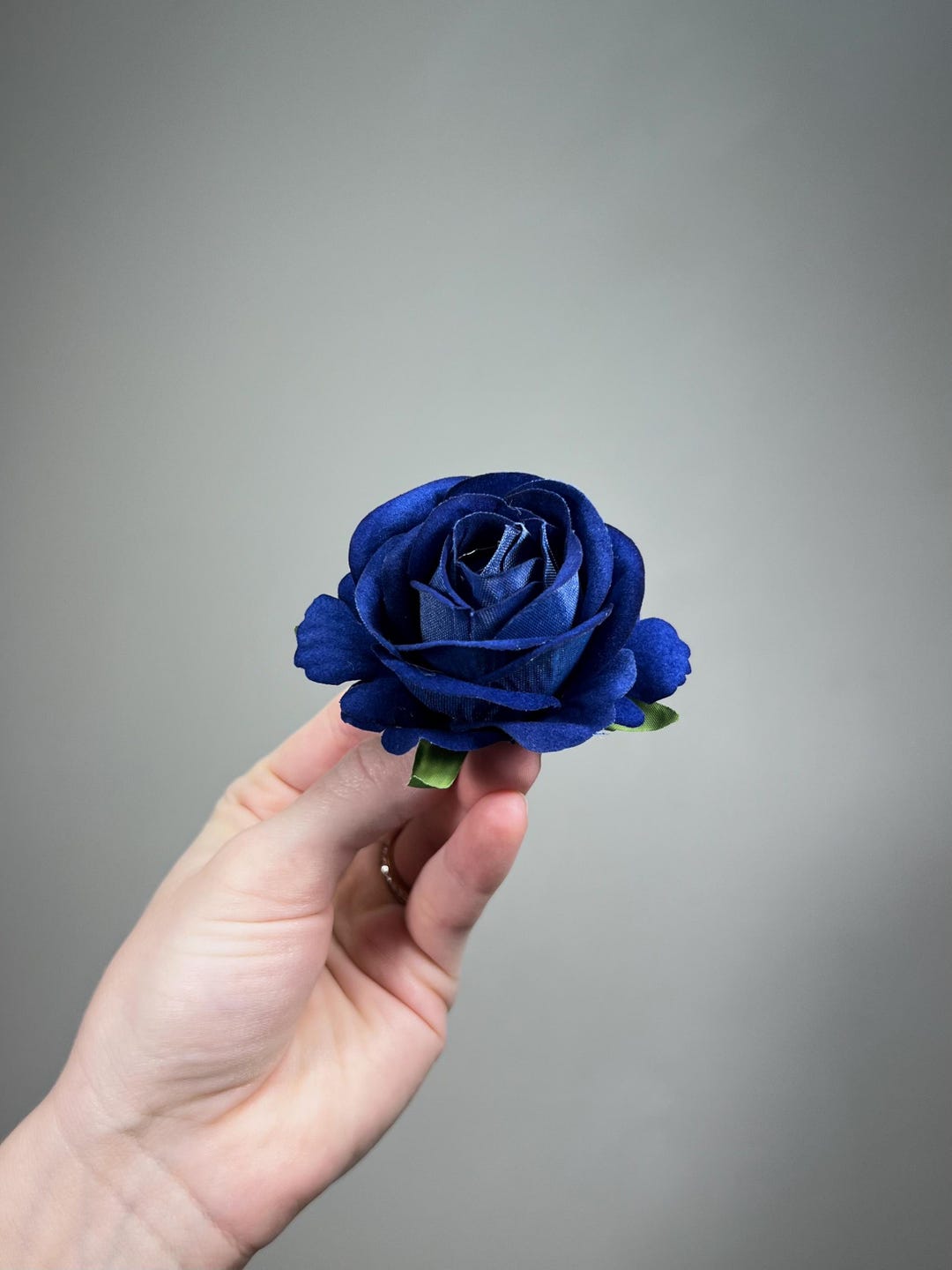 Navy Blue Rose 2.5” Small Artificial Dark Blue Flower Head Royal Blue ...