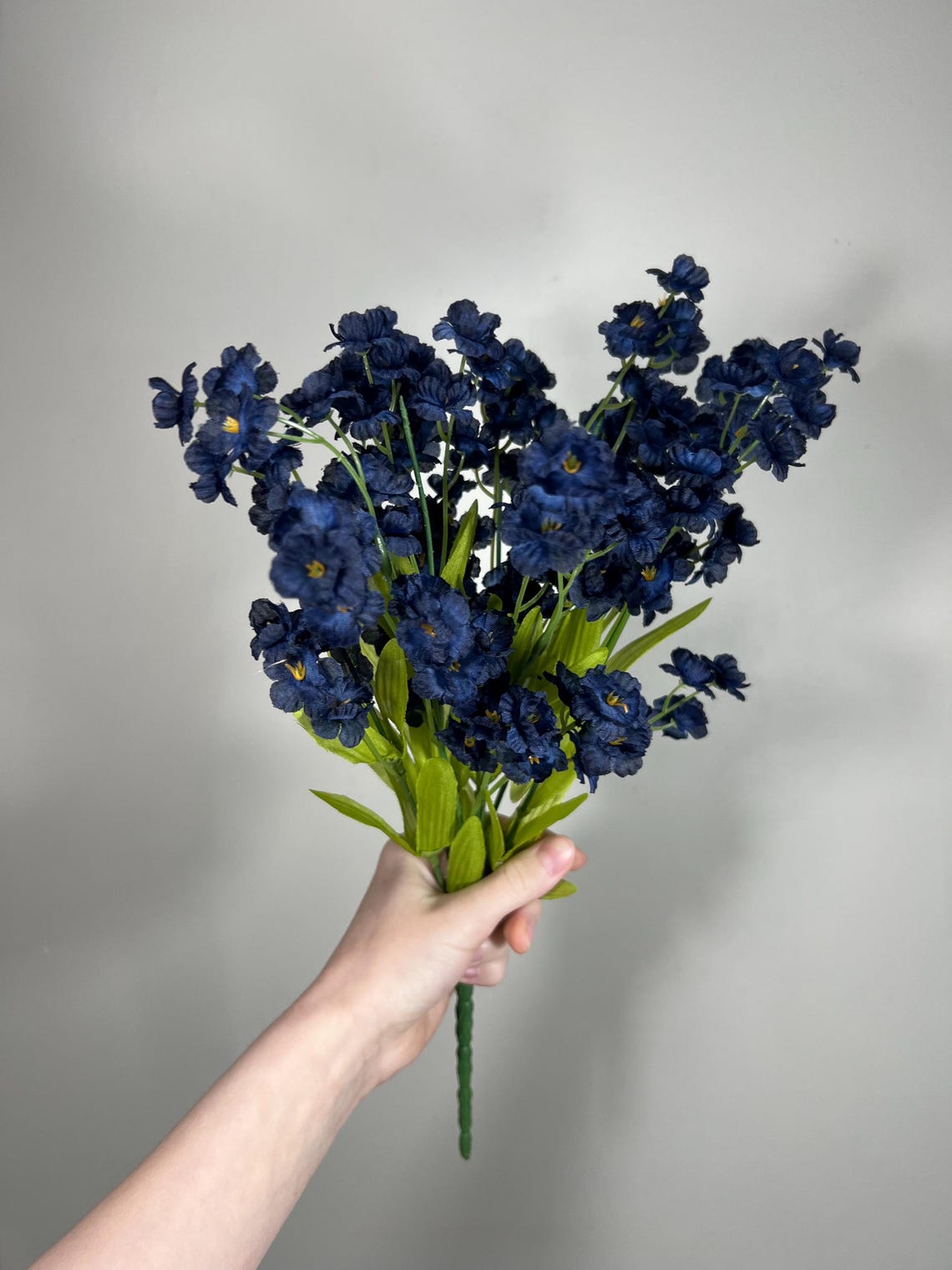 Dark Blue Flowers Ruffle Bush Navy Blue Flowers Home Decor DIY Wedding ...