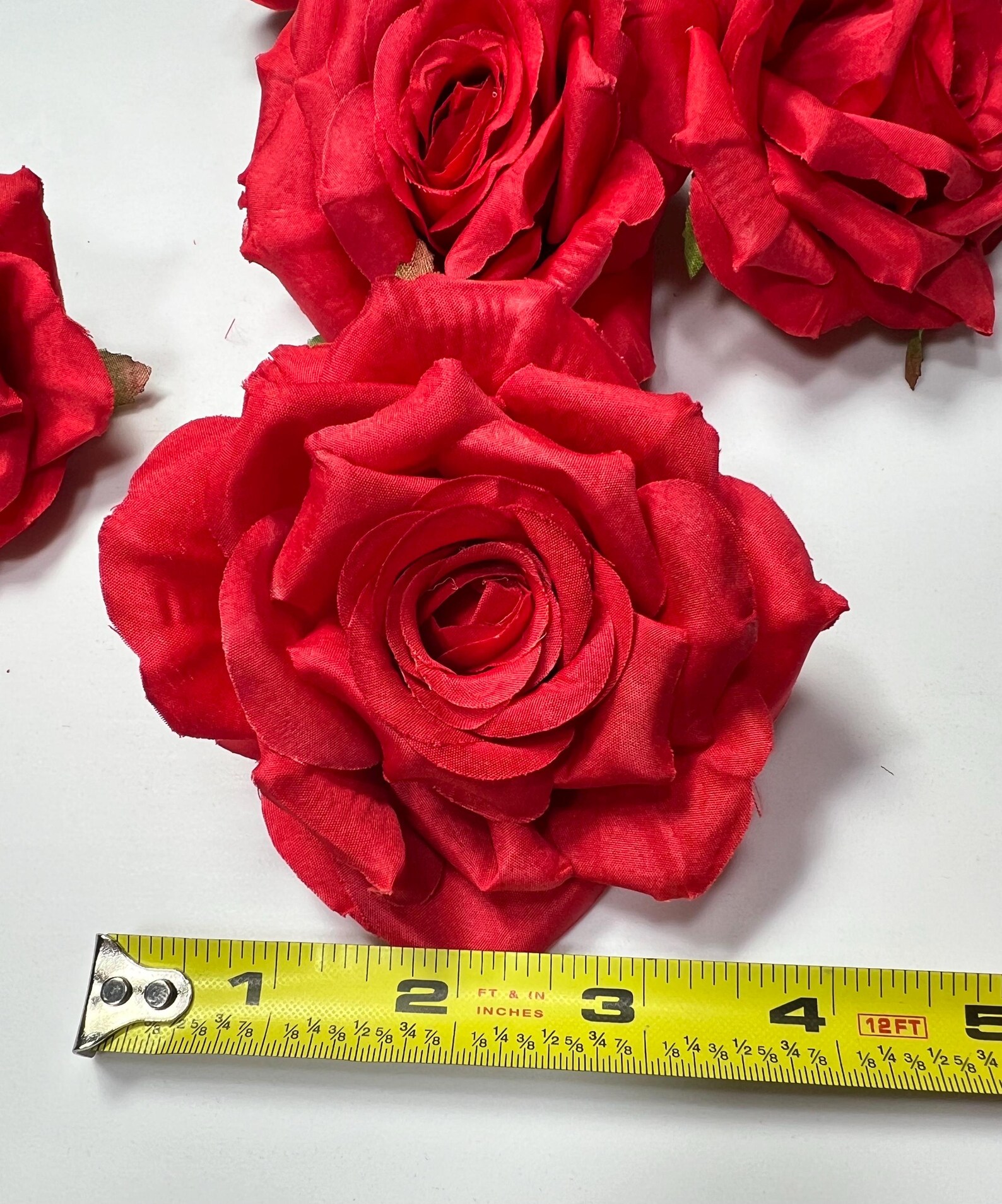 Red Rose Head 4 Inch Wedding Decor Dark Red Rose Christmas Red Rose ...