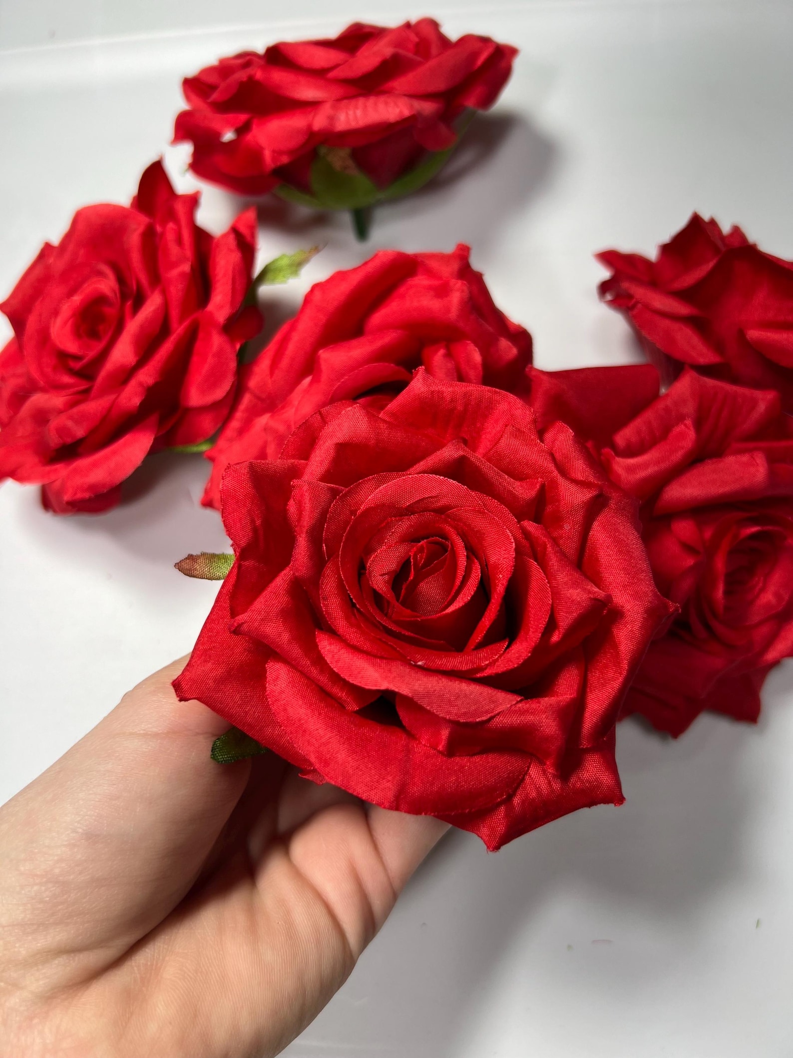 Red Rose Head 4 Inch Wedding Decor Dark Red Rose Christmas Red Rose ...