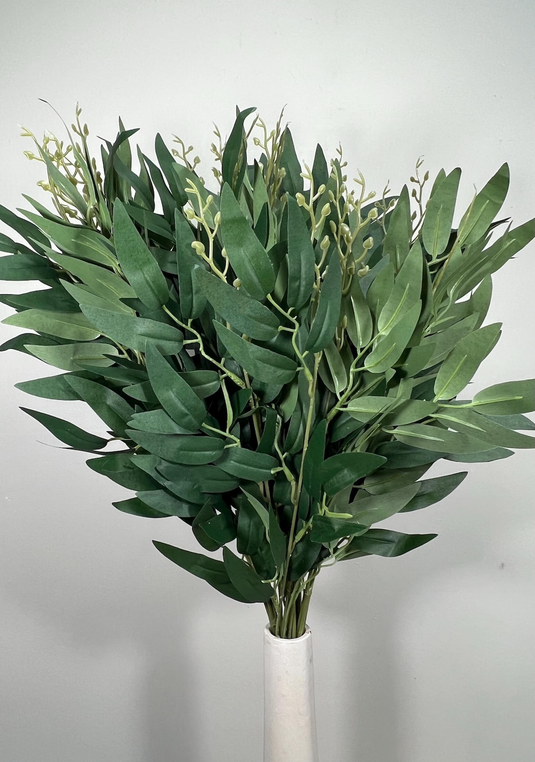 Bulk Artificial Willow Leaves 1 Bunch Bundle Dark Green Greenery ...