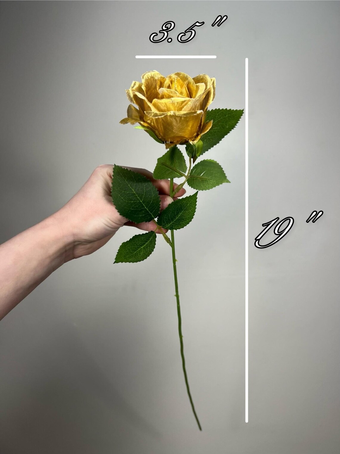 Gold Rose Flower Heads With Stem Wedding Gold Rose Artificial Gold ...