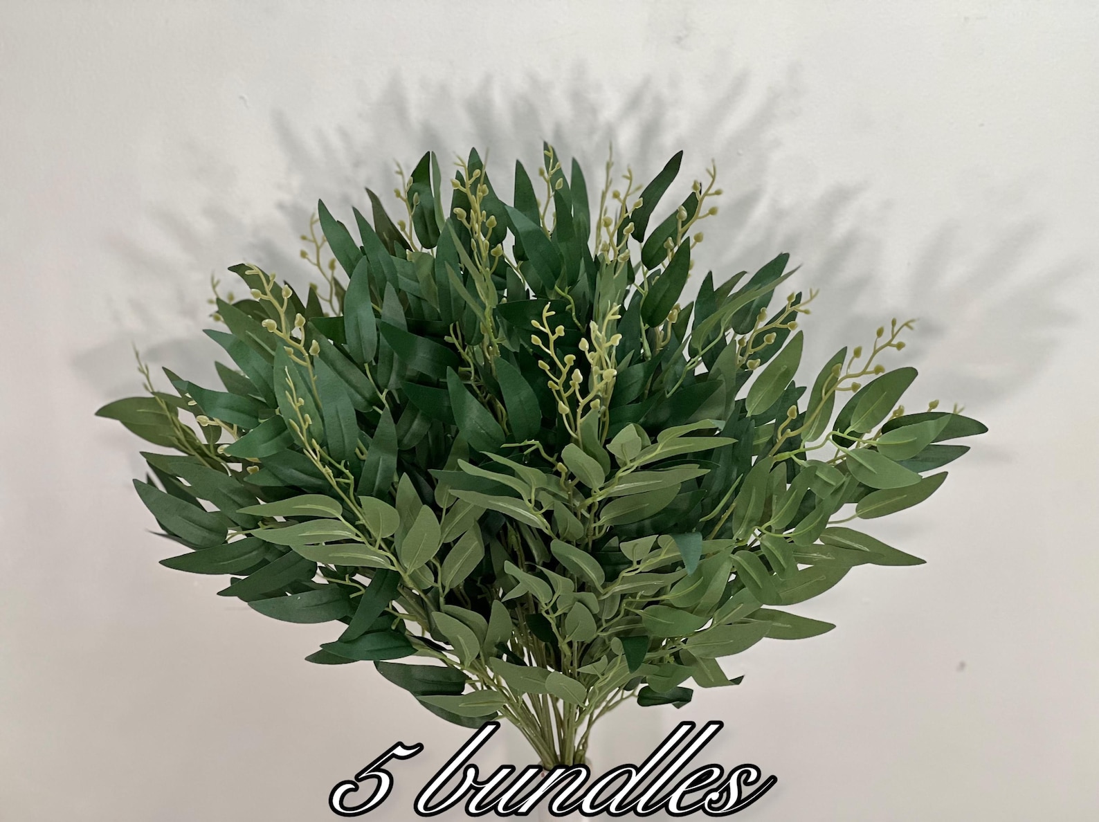 Bulk Artificial Willow Leaves 1 Bunch Bundle Dark Green Greenery ...