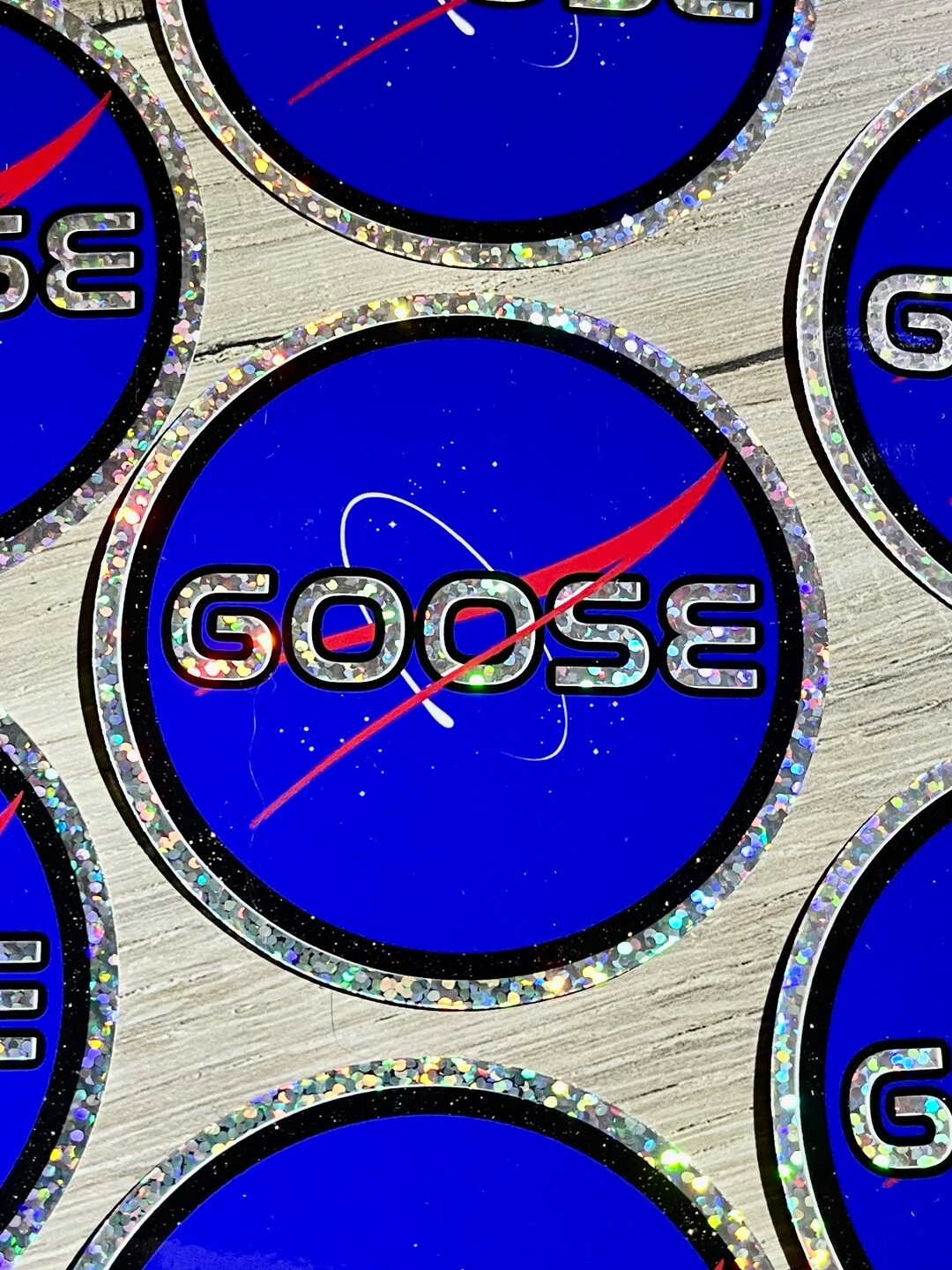 Goose - NASA 3" Glitter/holographic/matte Stickers Vinyl/uv/water ...