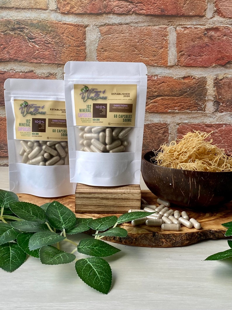 Irish Sea Moss Bladderwrack & Burdock Root Capsules, Health and ...